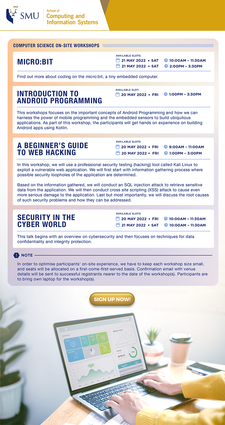 Computer Science Workshops 2022 | School of Computing and Information ...