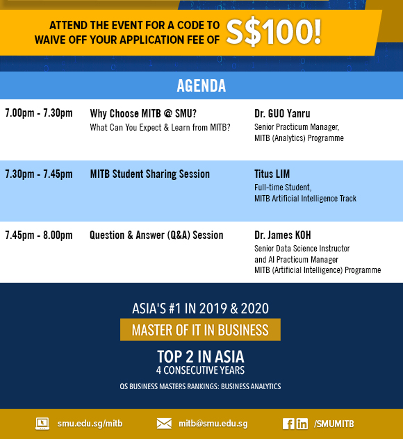 SMU MITB Coffee Session | 03 August 2022 | School of Computing and ...
